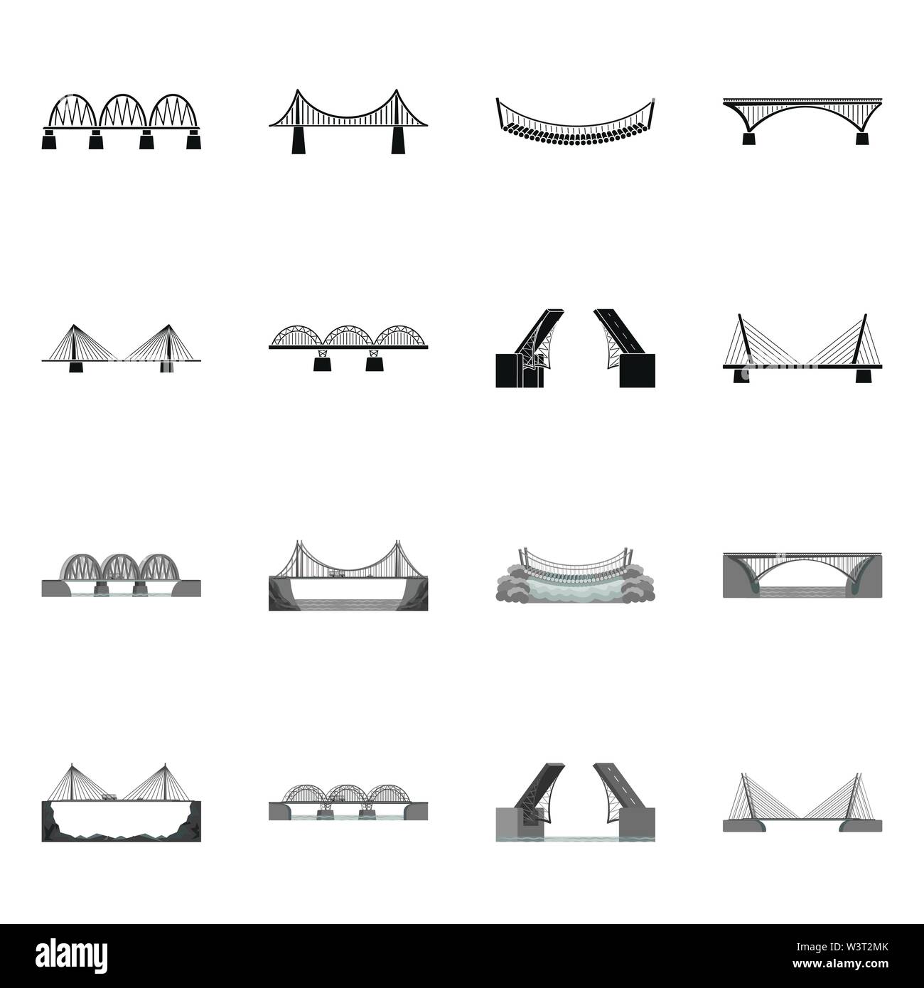 Vector design of connection and design symbol. Collection of connection ...