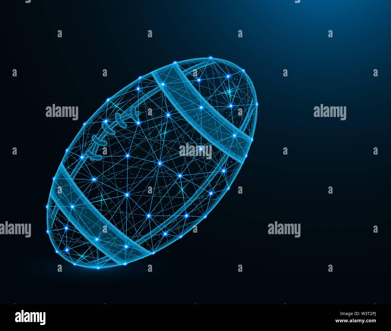 Rugby ball low poly model, Sport game abstract graphics, American ...