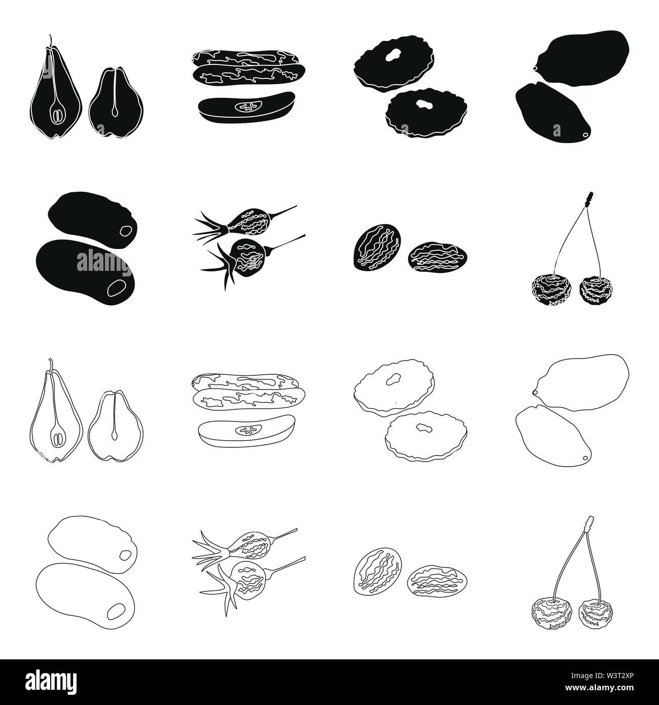Vector design of food and raw icon. Set of food and nature vector icon ...