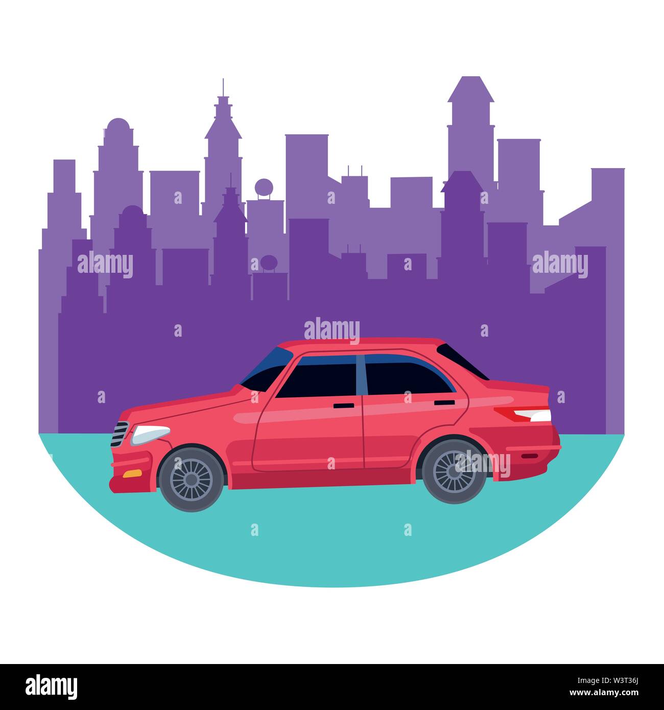 car transport sedan vehicle cartoon Stock Vector Image & Art - Alamy