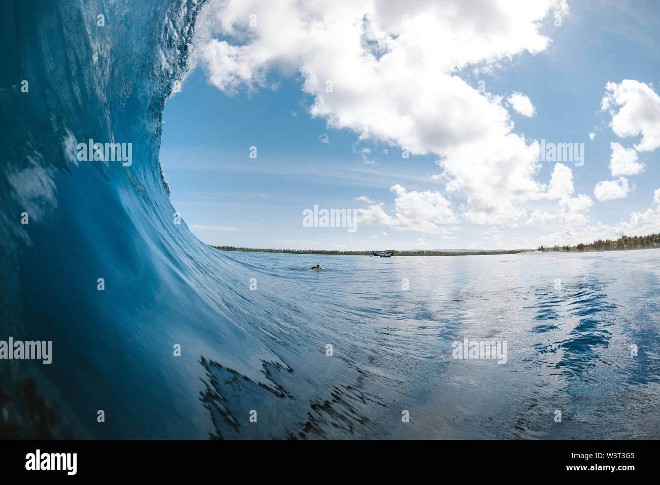 Behind the surfer before catching a wave Stock Photo - Alamy