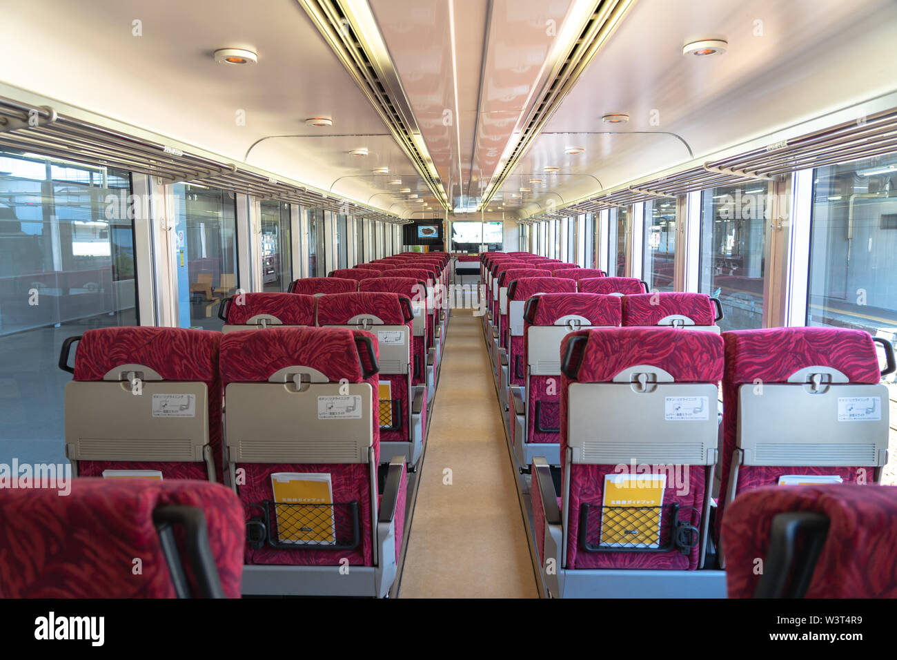Interior of East Japan Railway Gono line Resort Shirakami sightseeing ...