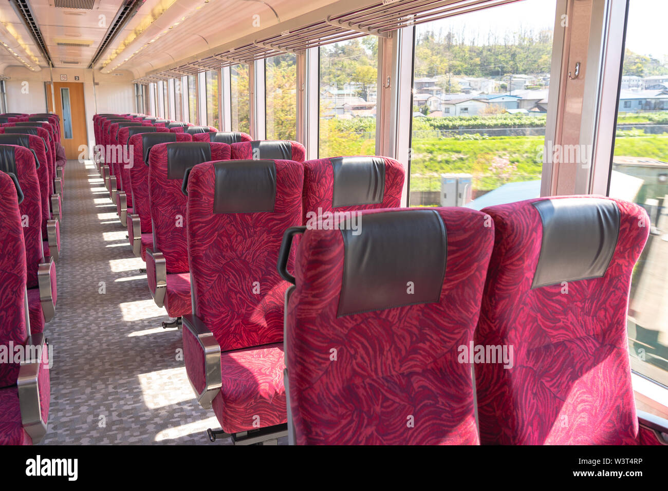 Interior of East Japan Railway Gono line Resort Shirakami sightseeing ...