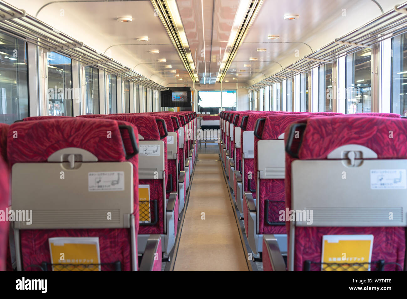 Interior of East Japan Railway Gono line Resort Shirakami sightseeing ...