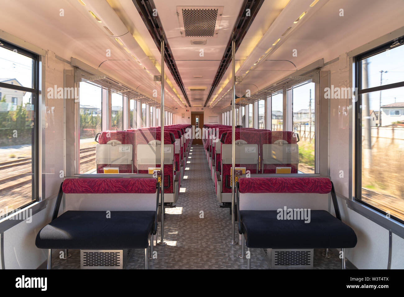 Interior of East Japan Railway Gono line Resort Shirakami sightseeing ...