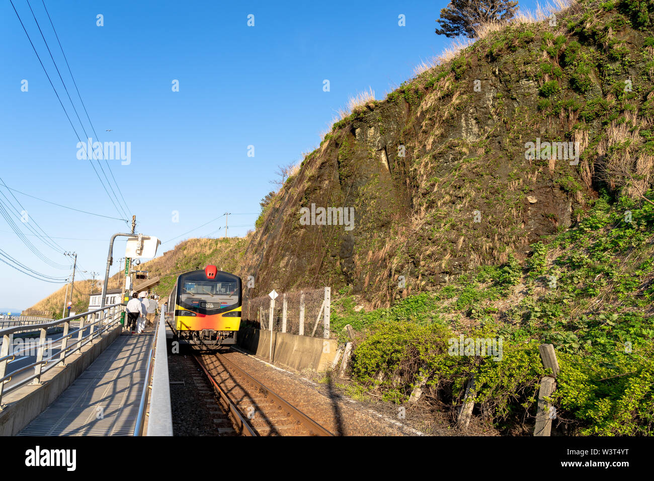 Senjojiki Station in the town of Fukaura. Some Resort Shirakami trains ...