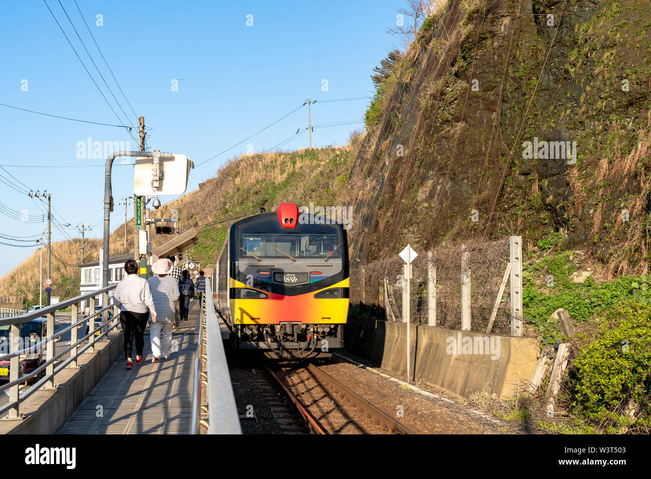 Senjojiki Station in the town of Fukaura. Some Resort Shirakami trains ...
