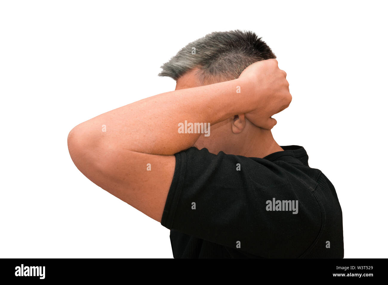 Put the back of the head with his hands hi-res stock photography and ...