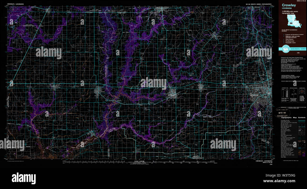 Map of crowley hi-res stock photography and images - Alamy