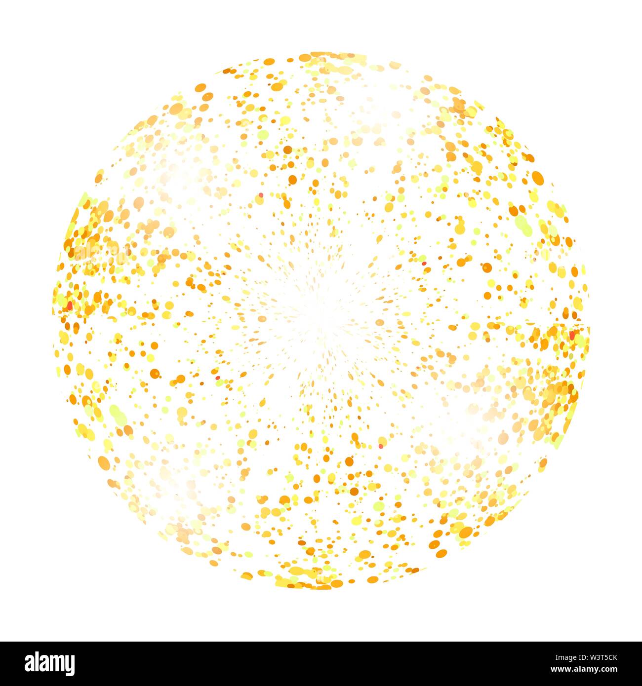 Yellow Confetti Circle Isolated on White Background Stock Vector Image ...