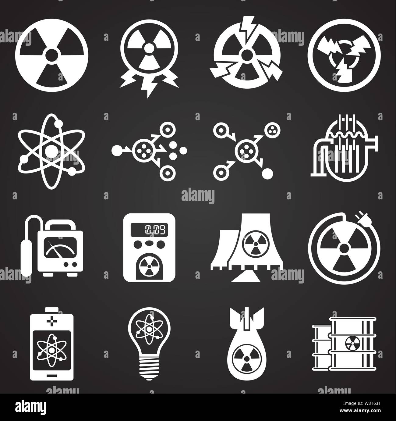 Radiation related icons set on background for graphic and web design ...