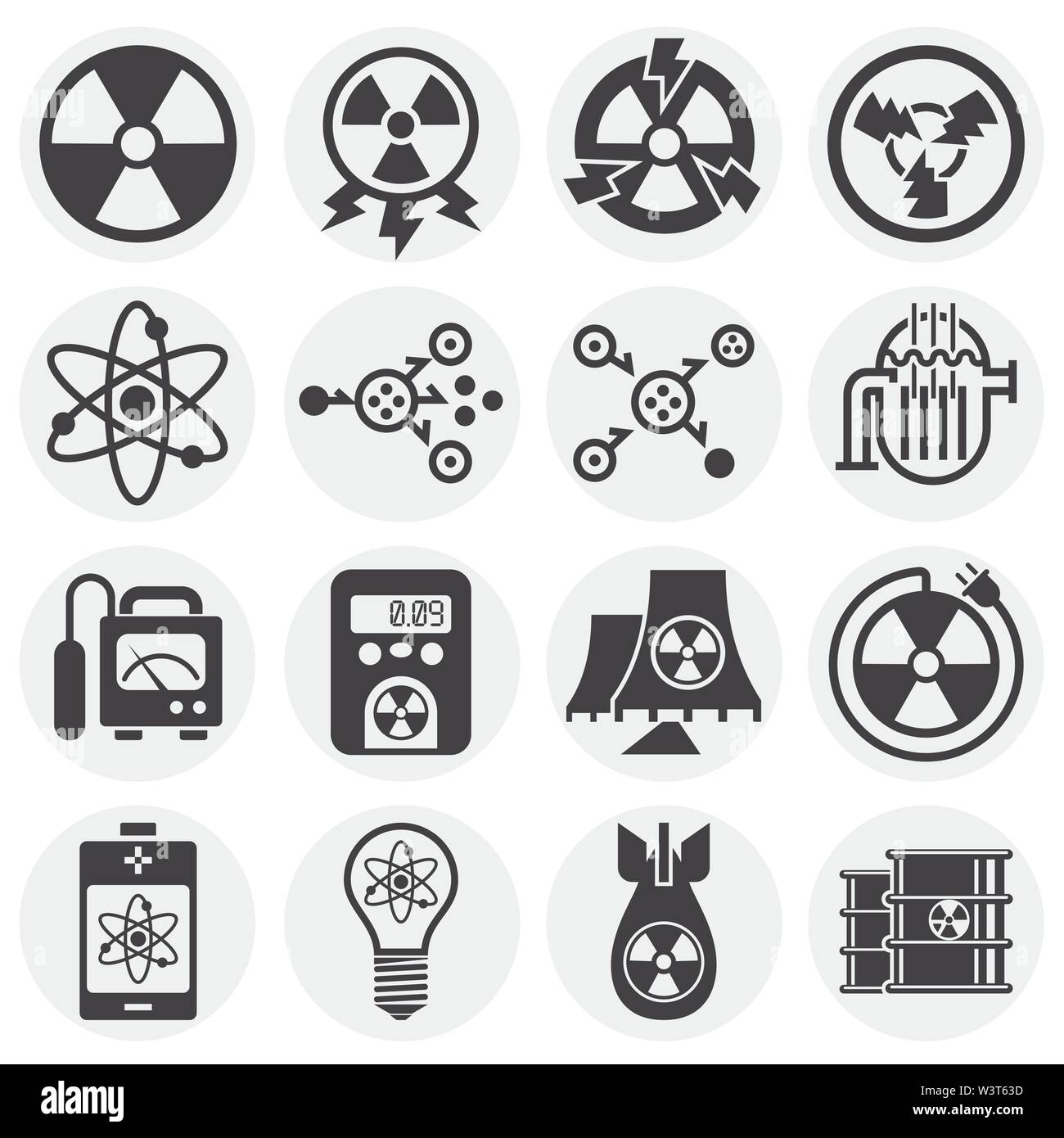 Radiation related icons set on background for graphic and web design ...