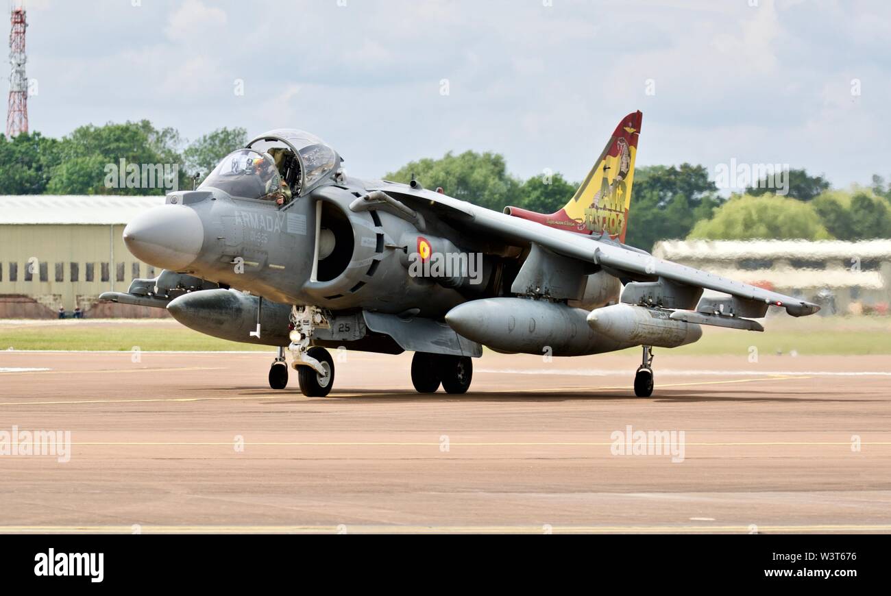 Spanish Navy EAV-8B Harrier II arriving at RAF Fairford to take part in ...