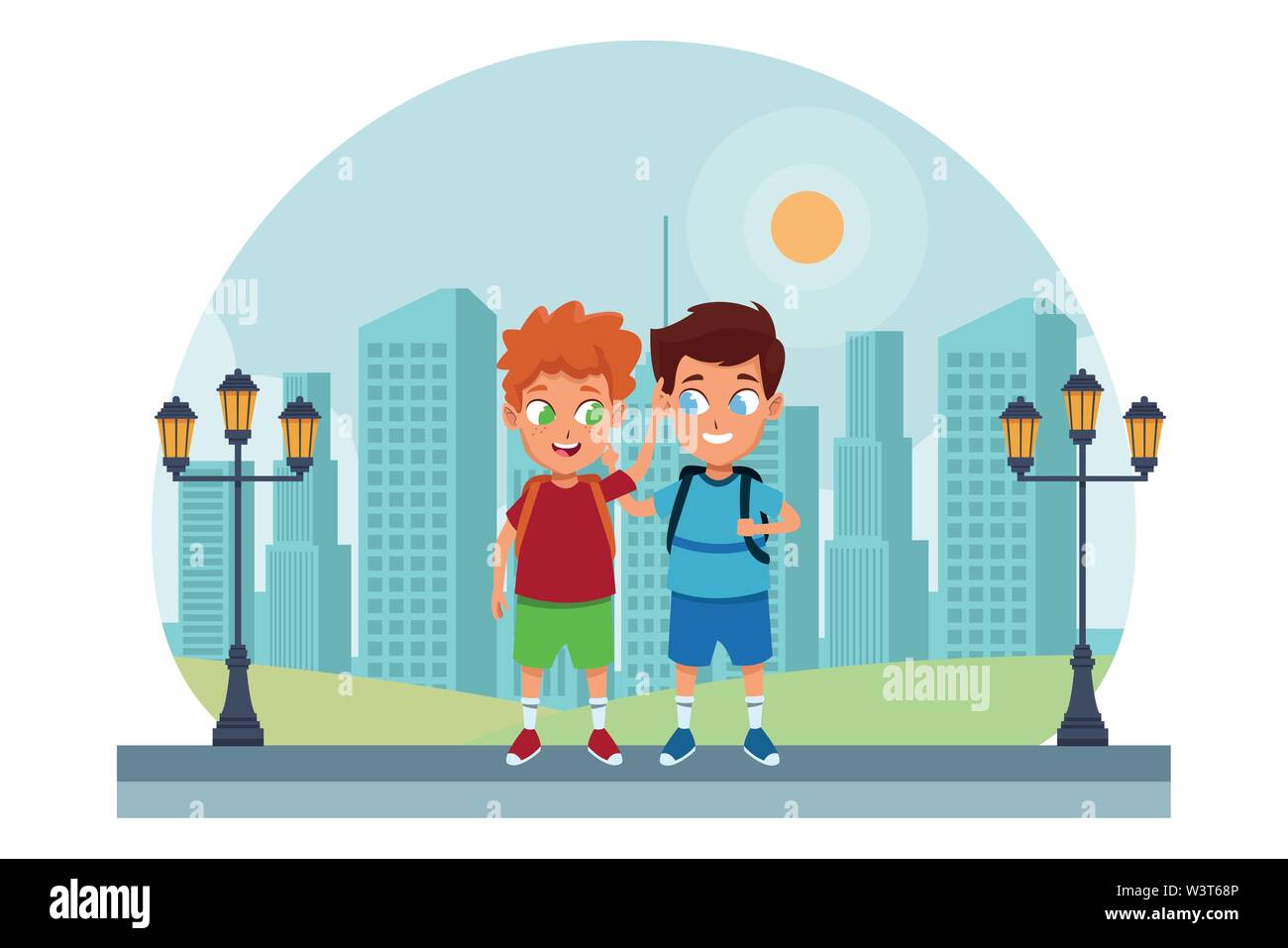 childhood adorable school students cartoon Stock Vector Image & Art - Alamy