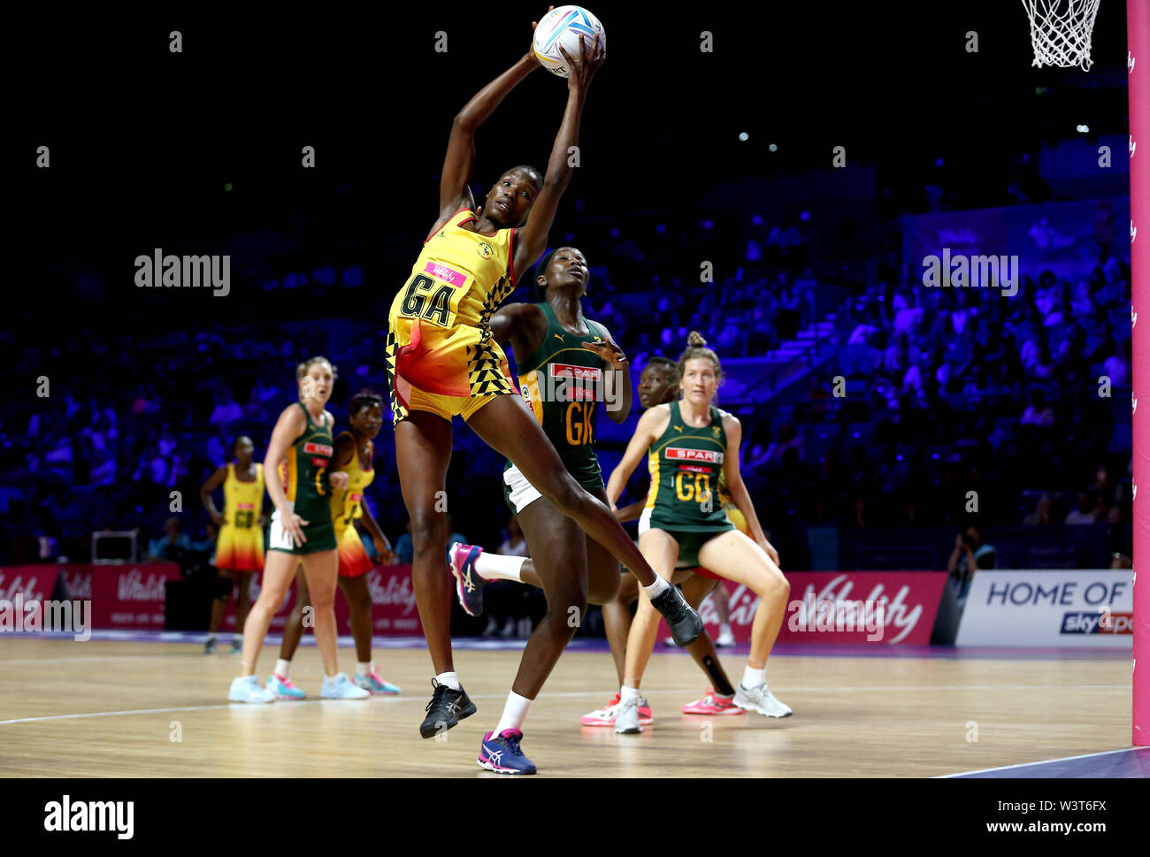 Uganda's Stella Oyella in action during the Netball World Cup match at ...