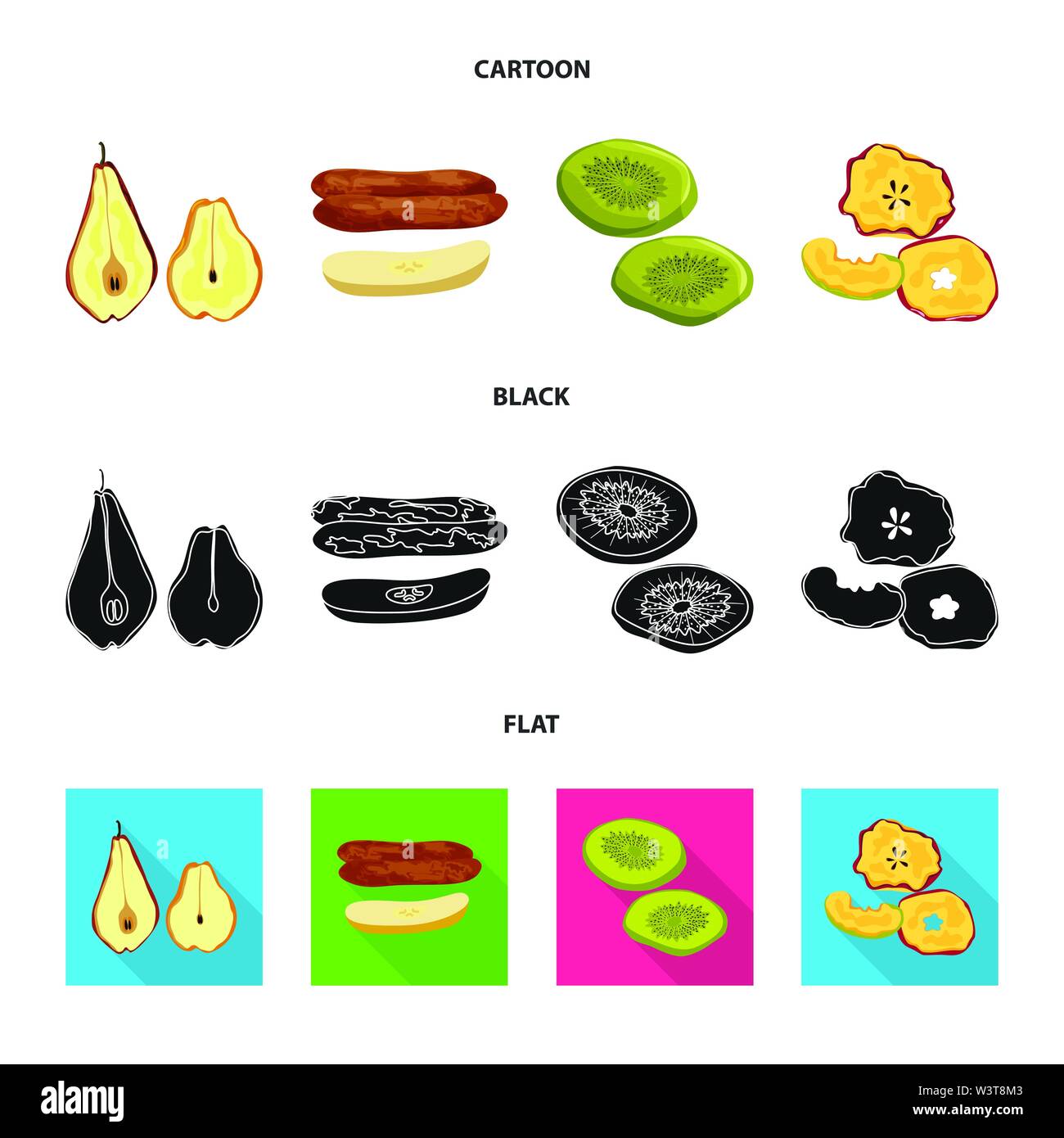 Vector illustration of food and raw symbol. Set of food and nature ...