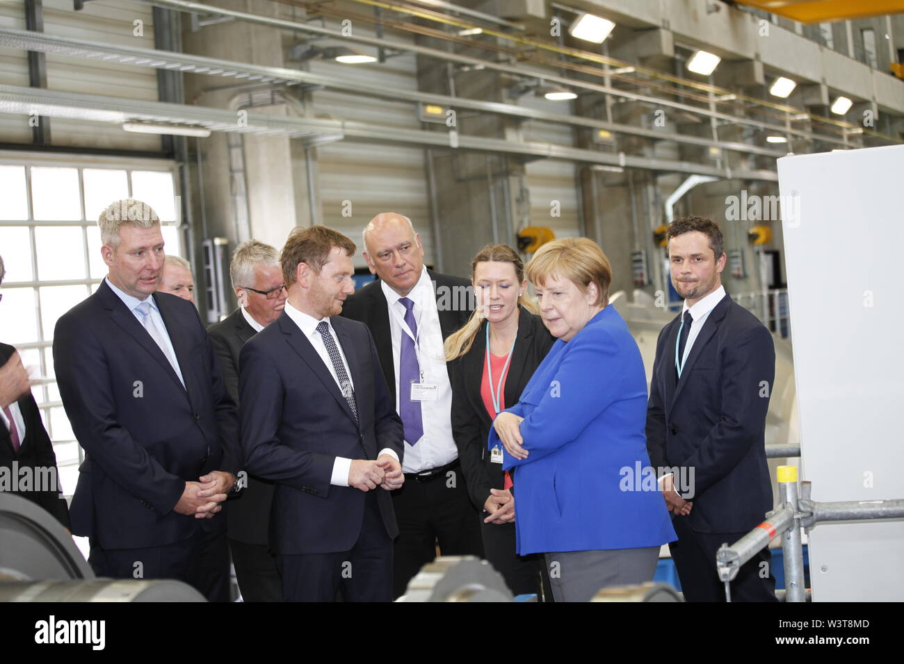 Michael Kretschmer, Bundeskanzlerin Angela Merkel und Ronald Schmidt ...