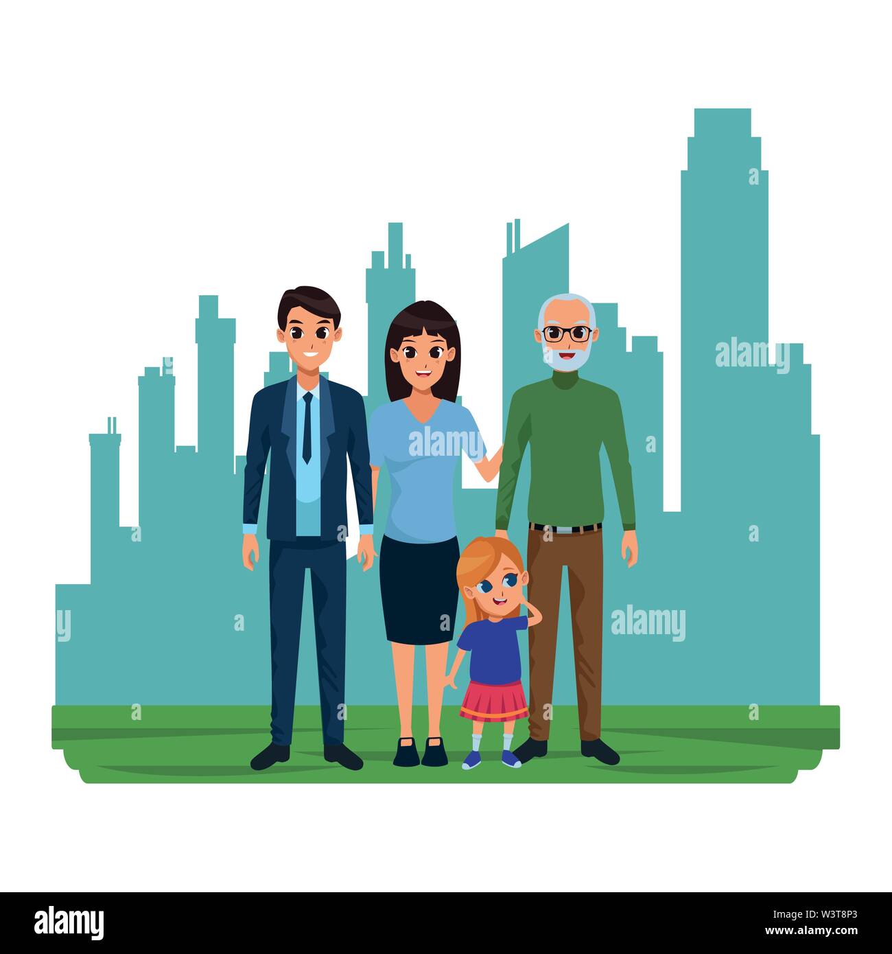 Family parents and childrens cartoons Stock Vector Image & Art - Alamy
