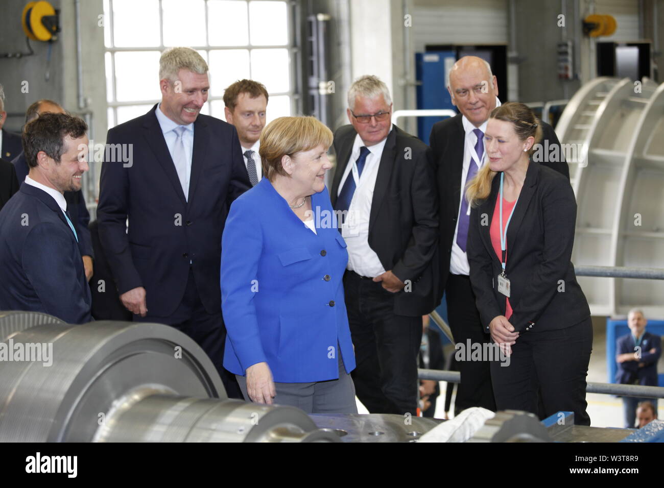 Michael Kretschmer, Bundeskanzlerin Angela Merkel und Ronald Schmidt ...