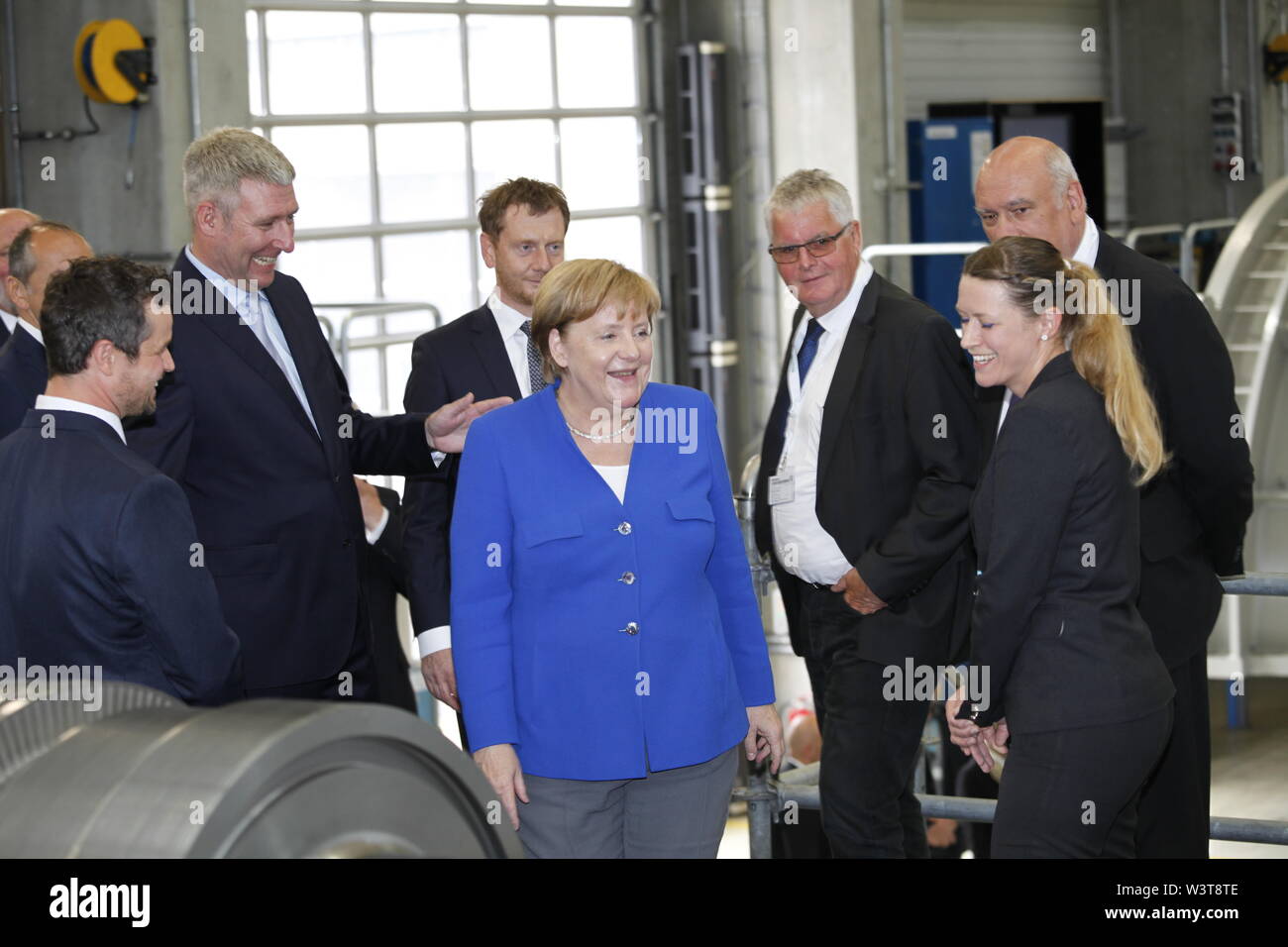 Michael Kretschmer, Bundeskanzlerin Angela Merkel und Ronald Schmidt ...