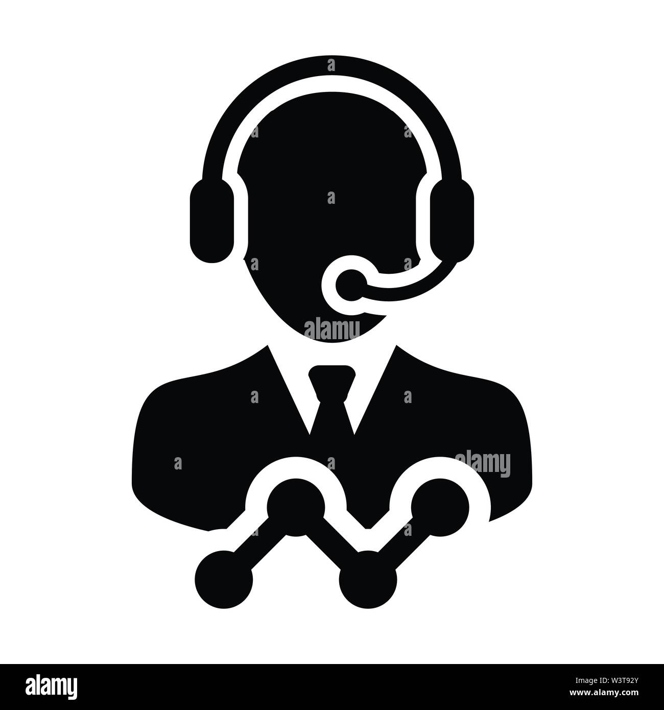 Customer support icon vector male data service person profile avatar ...