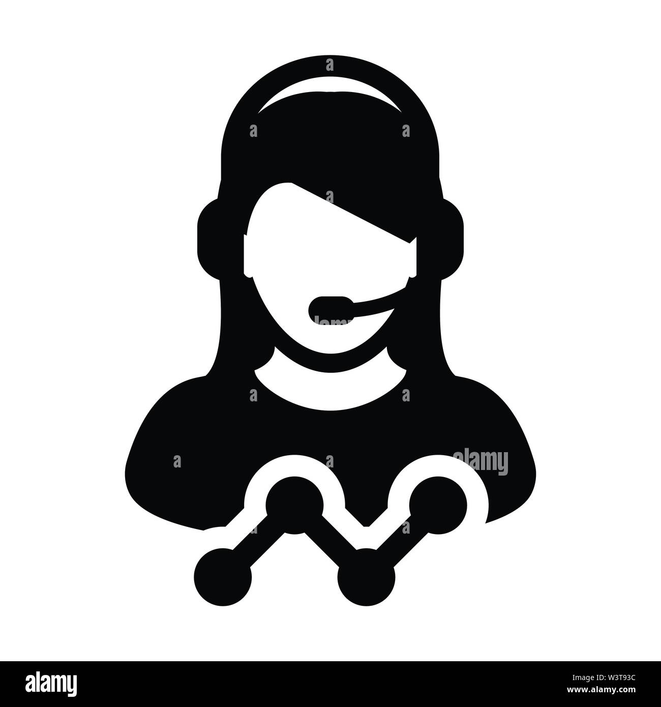 Business support icon vector female customer care data service person ...