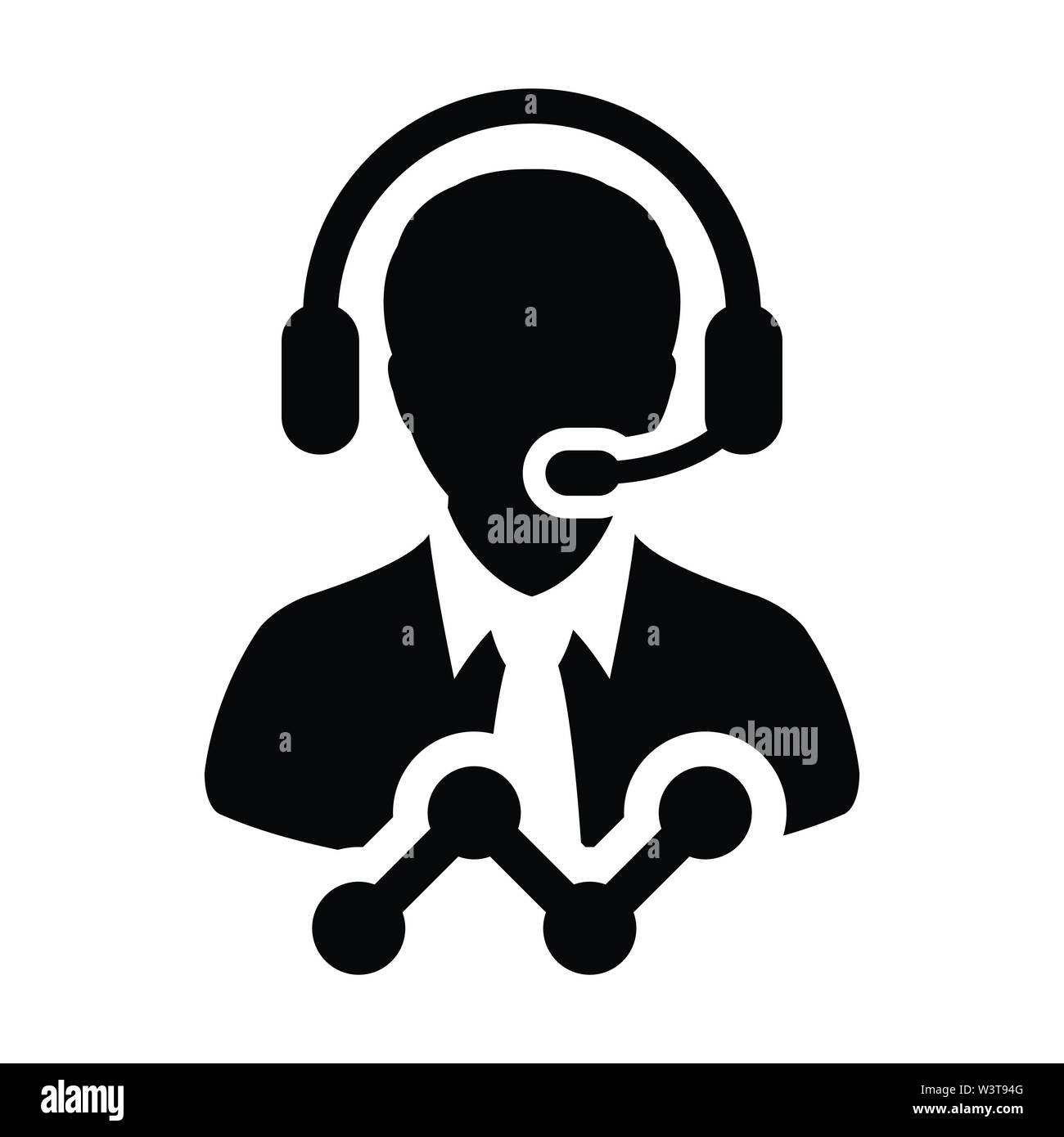 Customer experience icon vector male data support service person ...