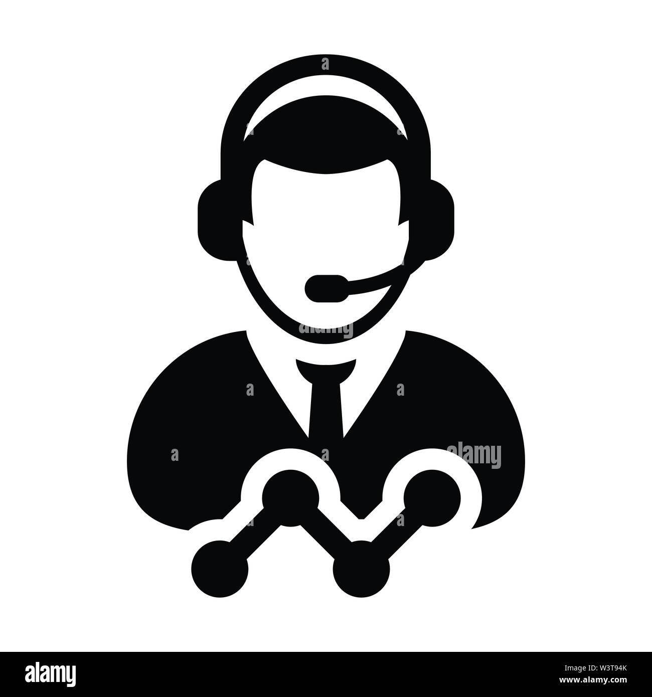 Hotline icon vector male data customer support service person profile ...