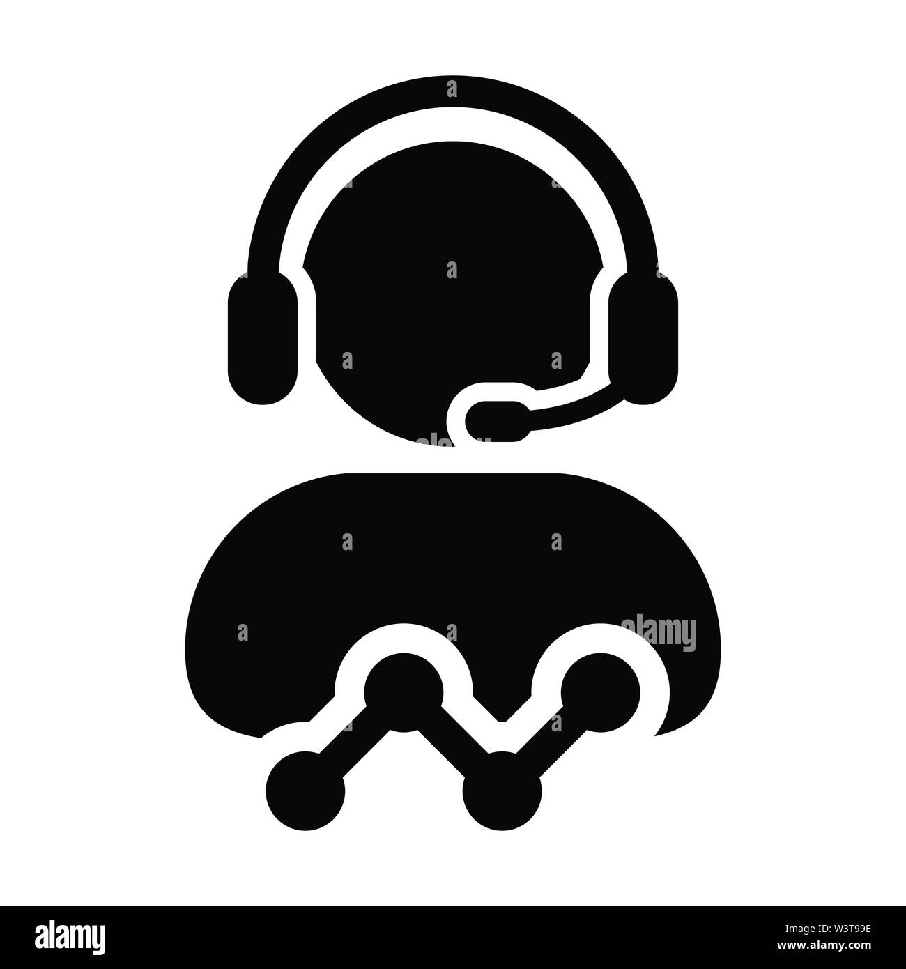 Call center icon vector male data support customer service person ...