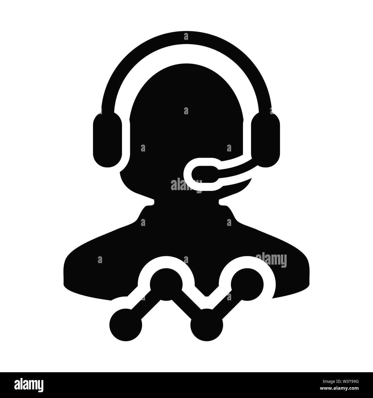 Customer service icon vector female data support person profile avatar ...