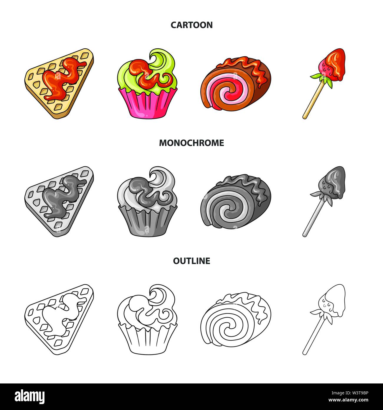 Vector design of confectionery and culinary icon. Collection of ...