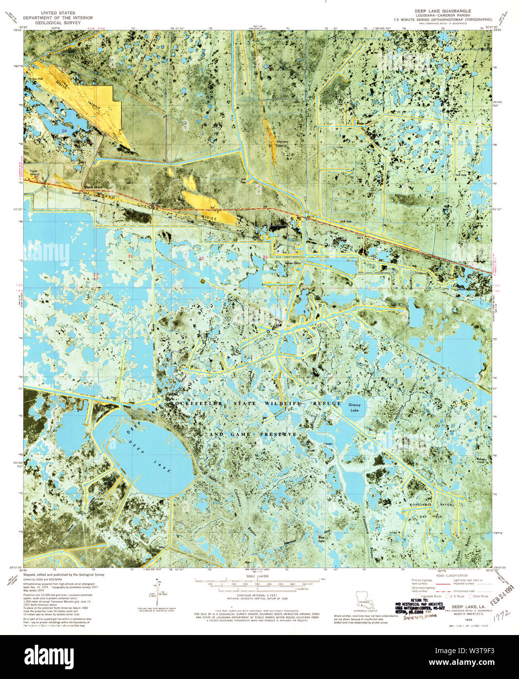 USGS TOPO Map Louisiana LA Deep Lake 331809 1979 24000 Restoration ...