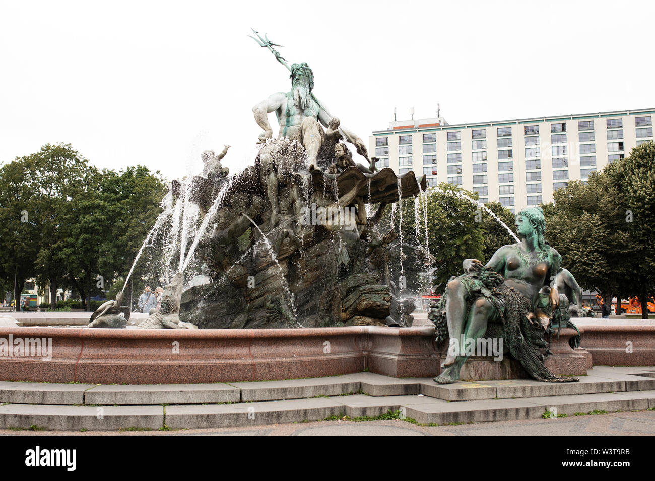 The Neptunbrunnen, or Neptune Fountain, with nineteenth-century ...