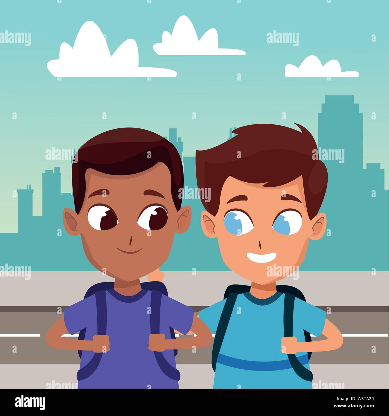 childhood adorable school students cartoon Stock Vector Image & Art - Alamy