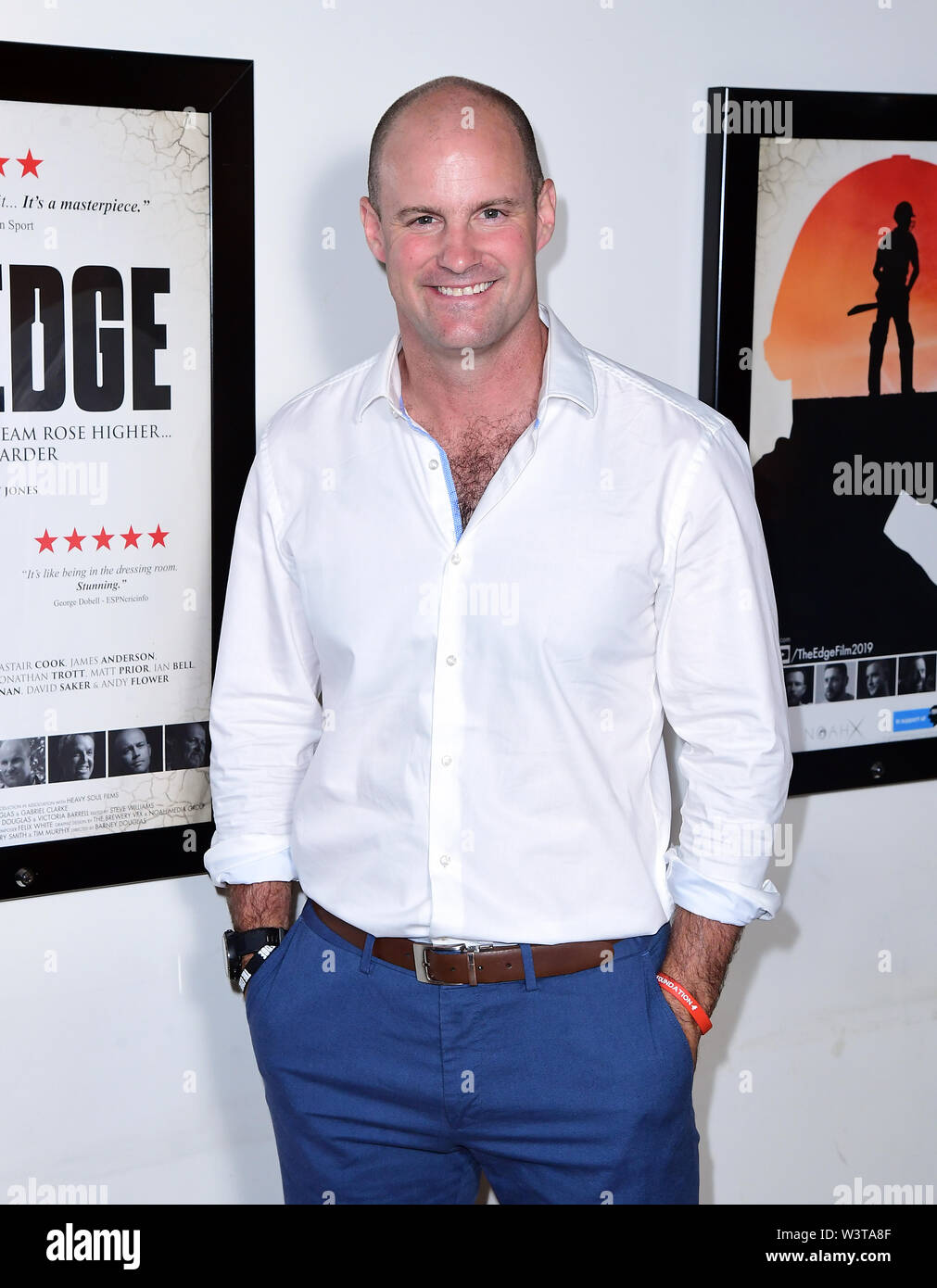 Andrew Strauss attending the world premiere of The Edge at Picturehouse ...