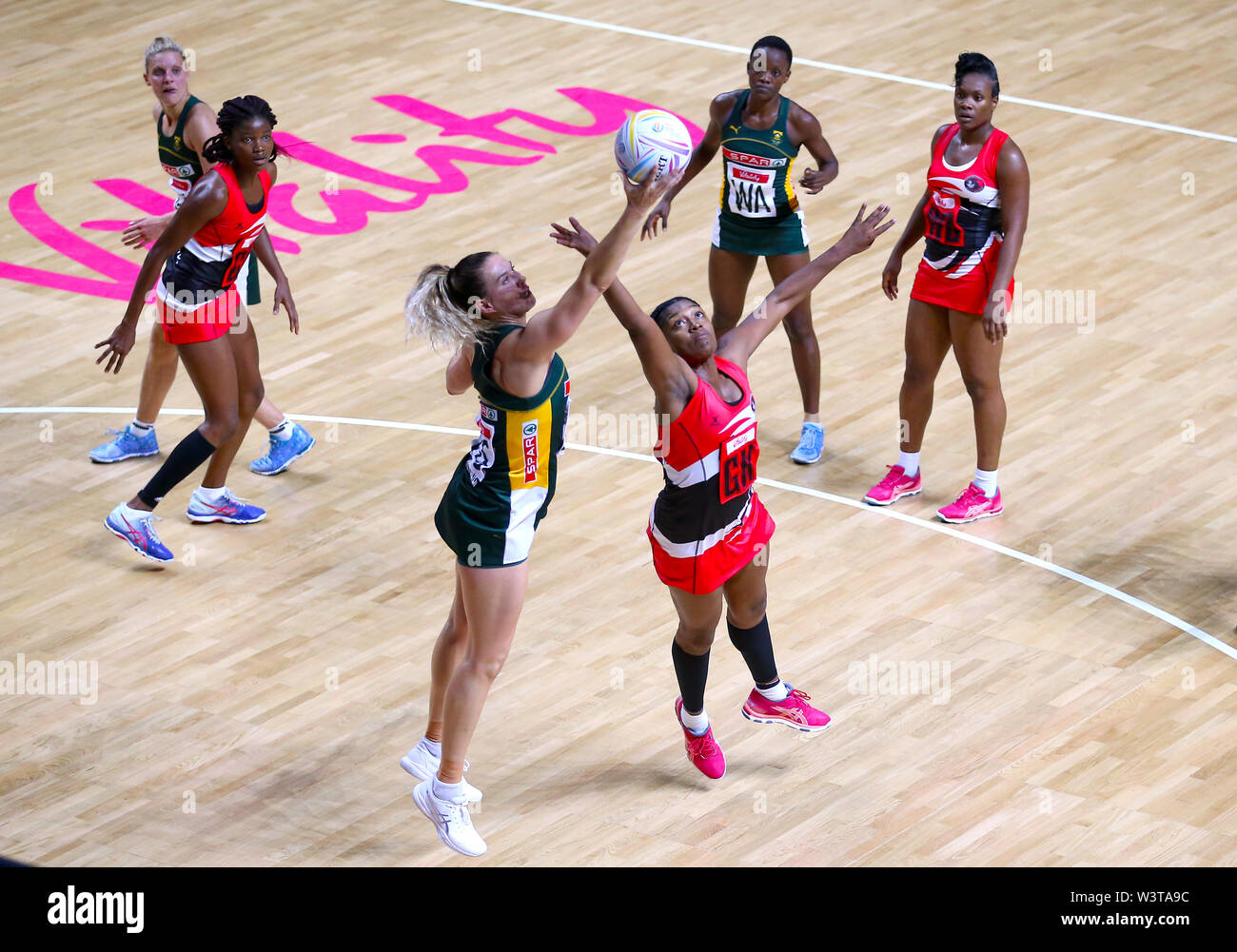 Match action between South Africa and Trinidad and Tobago during the ...
