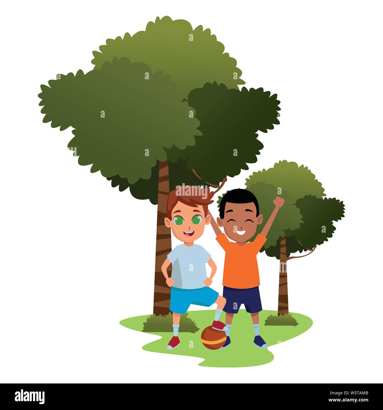 Little kids having fun and smiling cartoons Stock Vector Image & Art ...