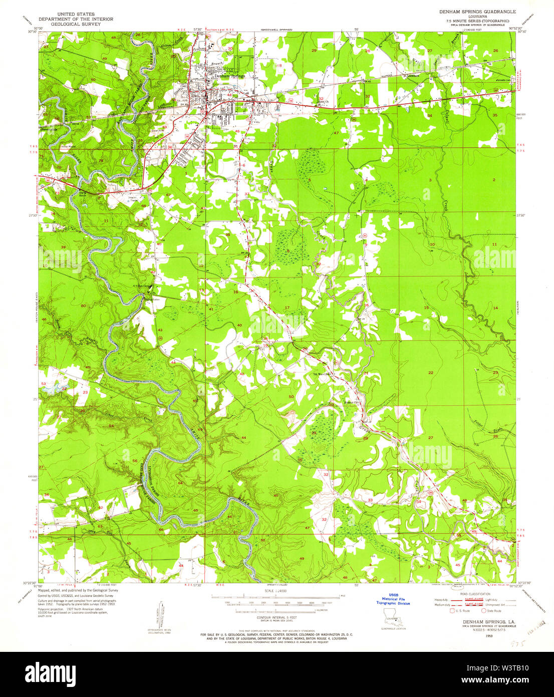 Denham springs map hi-res stock photography and images - Alamy