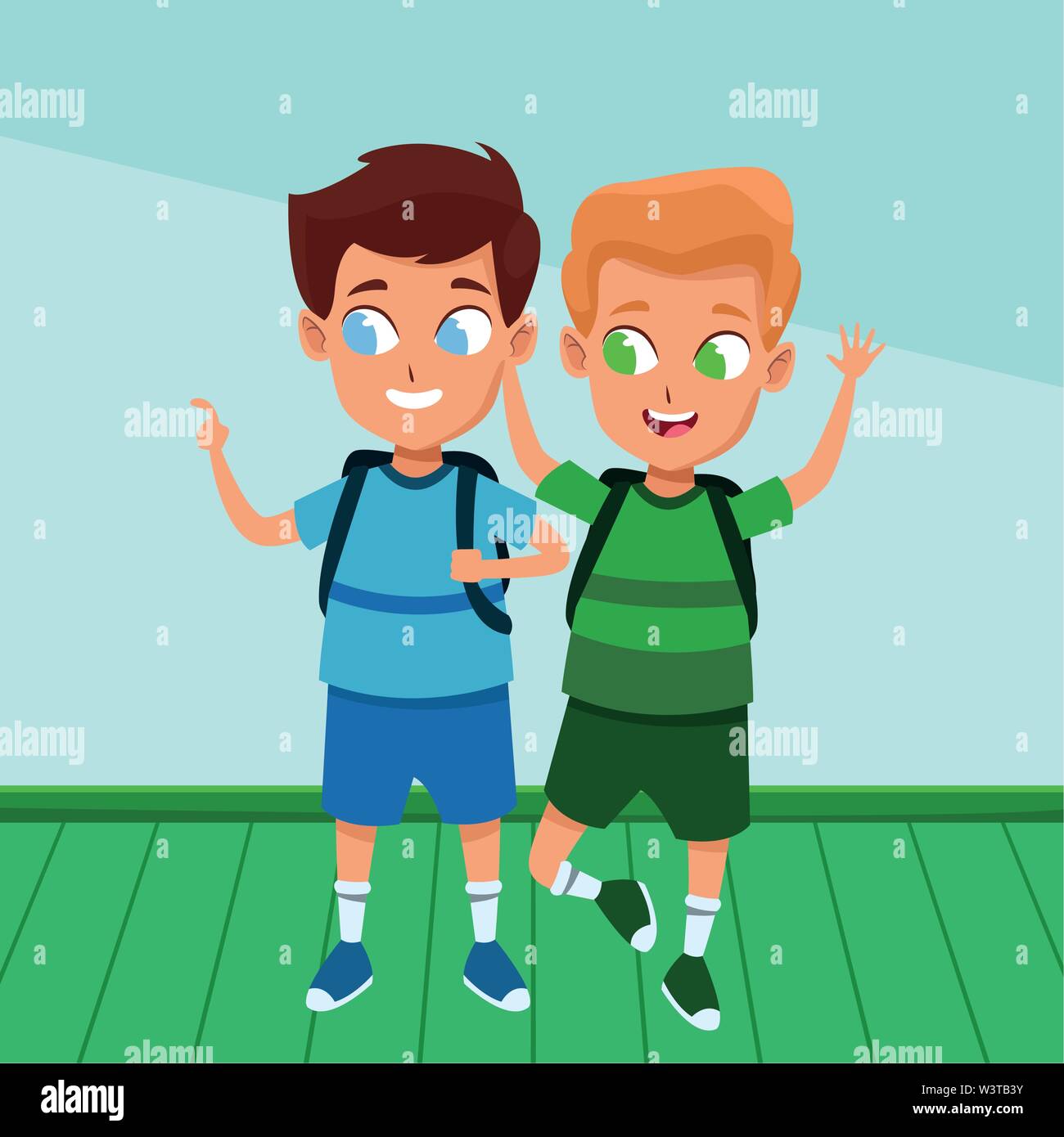childhood adorable school students cartoon Stock Vector Image & Art - Alamy