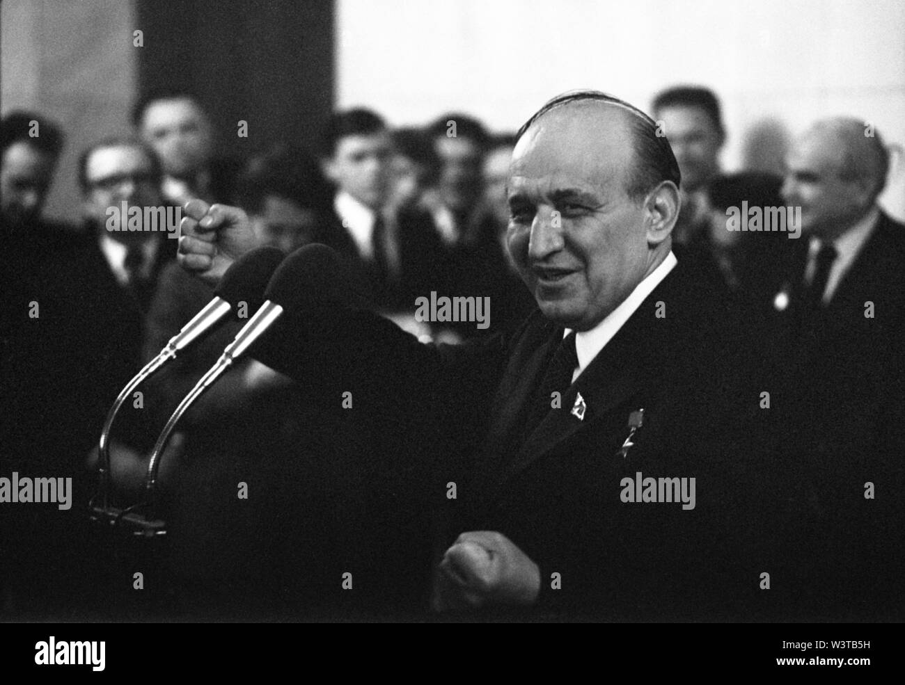 Secretary General of the Bulgarian Communist party, Todor Zhivkov, at a ...