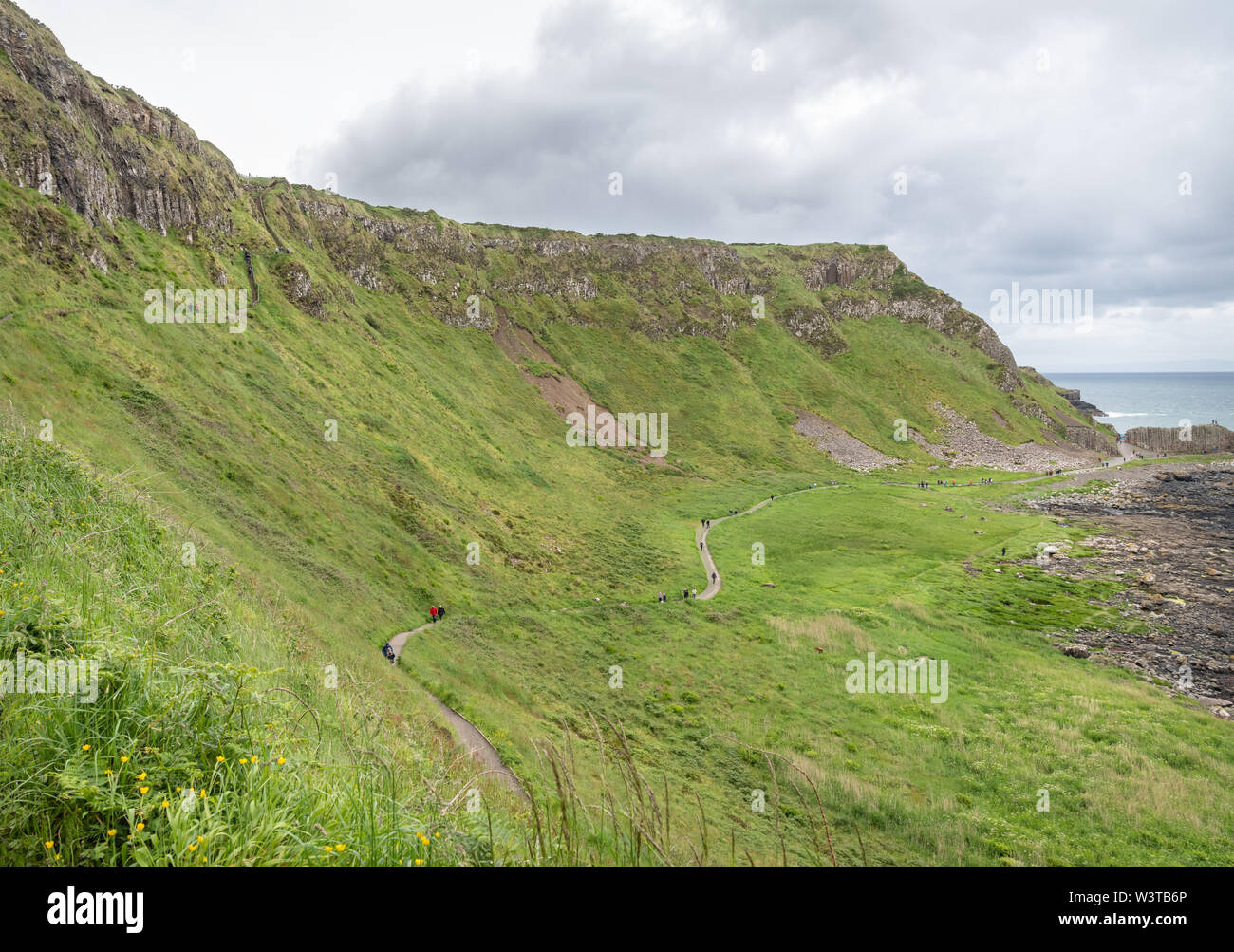 Footpath from Giant's Causeway to the Pipes Stock Photo - Alamy