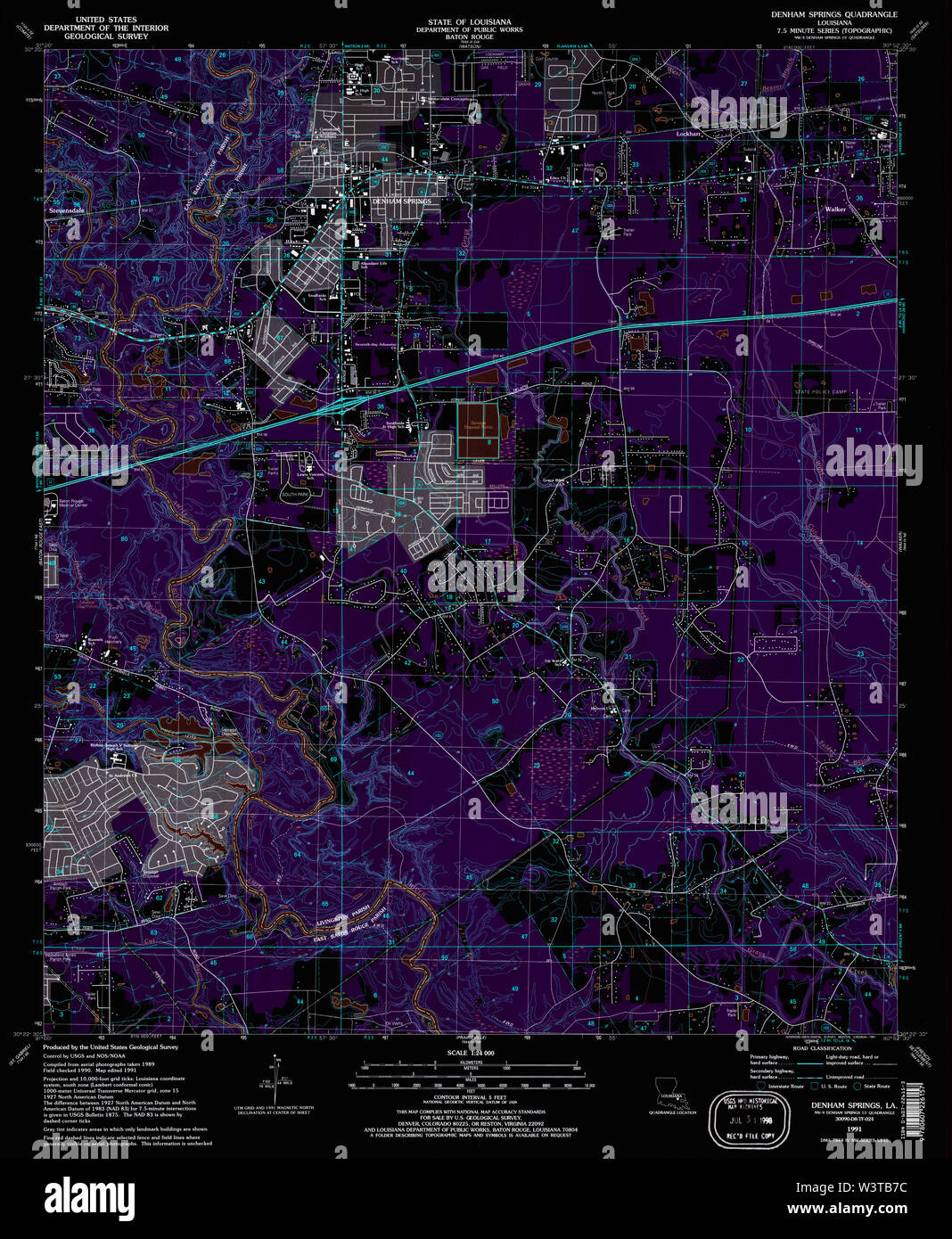 Map of denham springs hi-res stock photography and images - Alamy