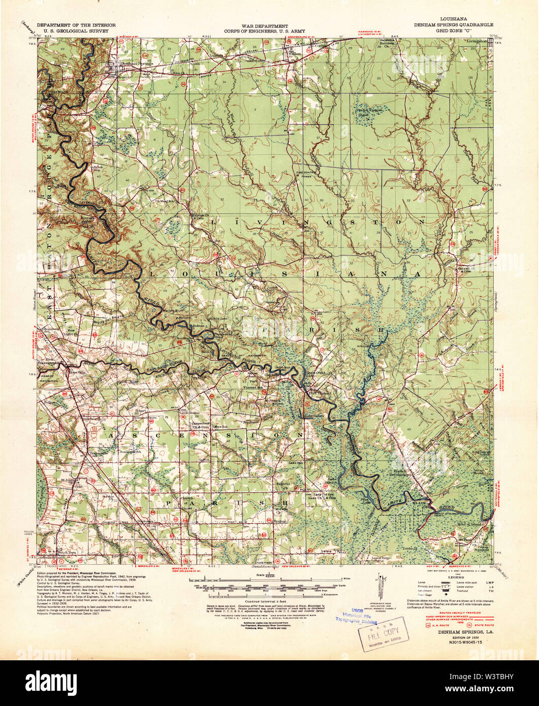 Denham springs map hi-res stock photography and images - Alamy