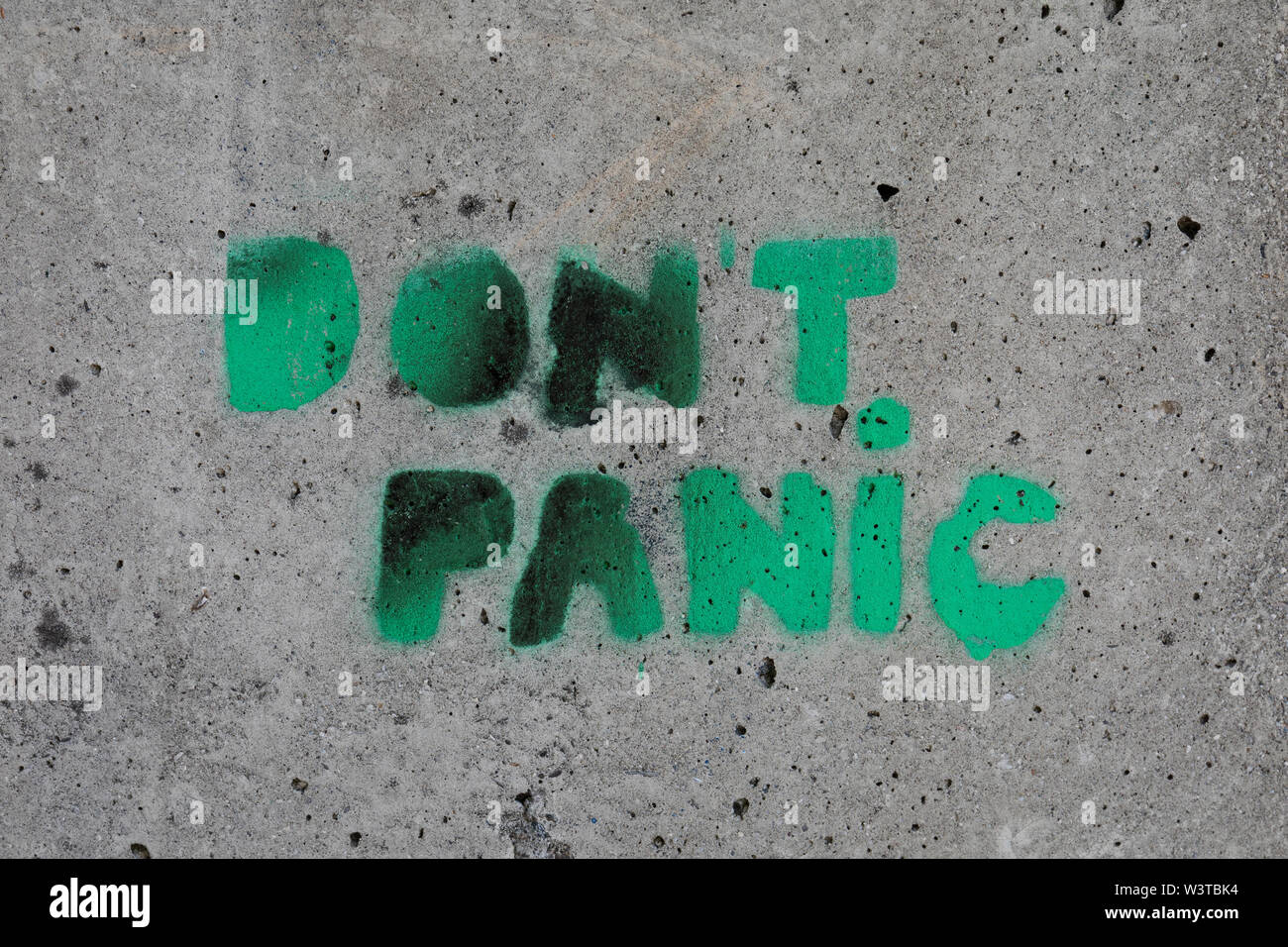 Graffiti with words Don’t panic Stock Photo - Alamy