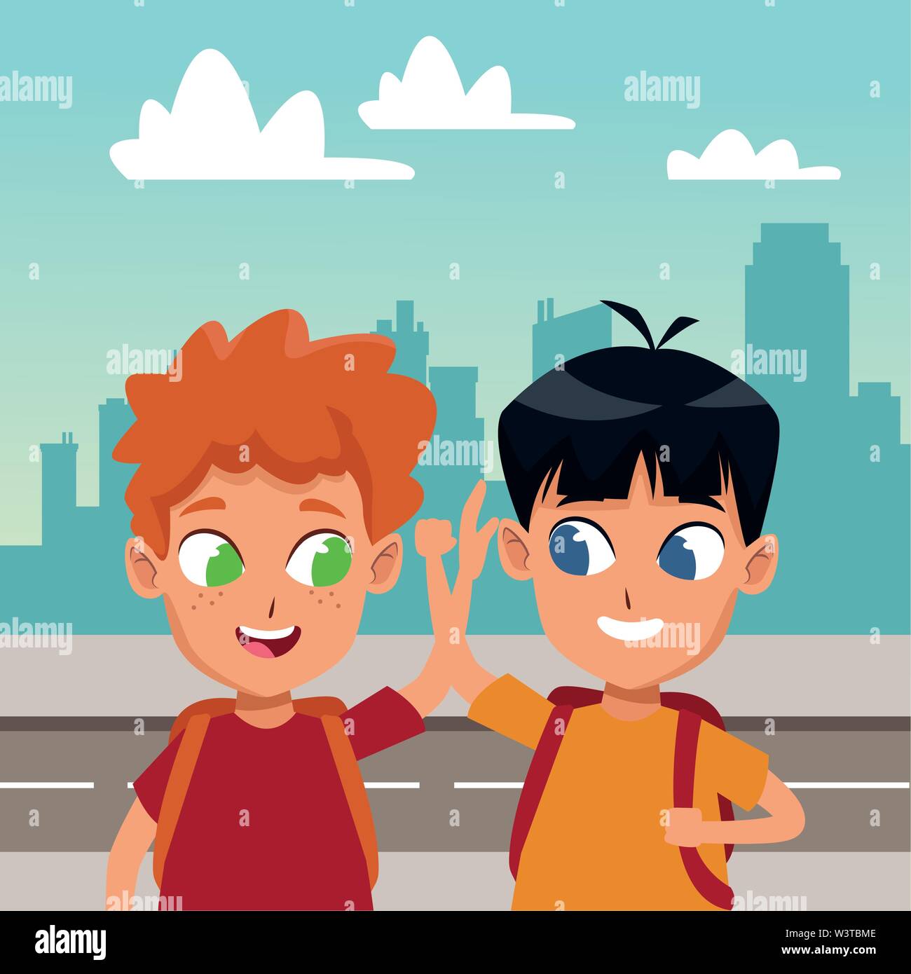 childhood adorable school students cartoon Stock Vector Image & Art - Alamy