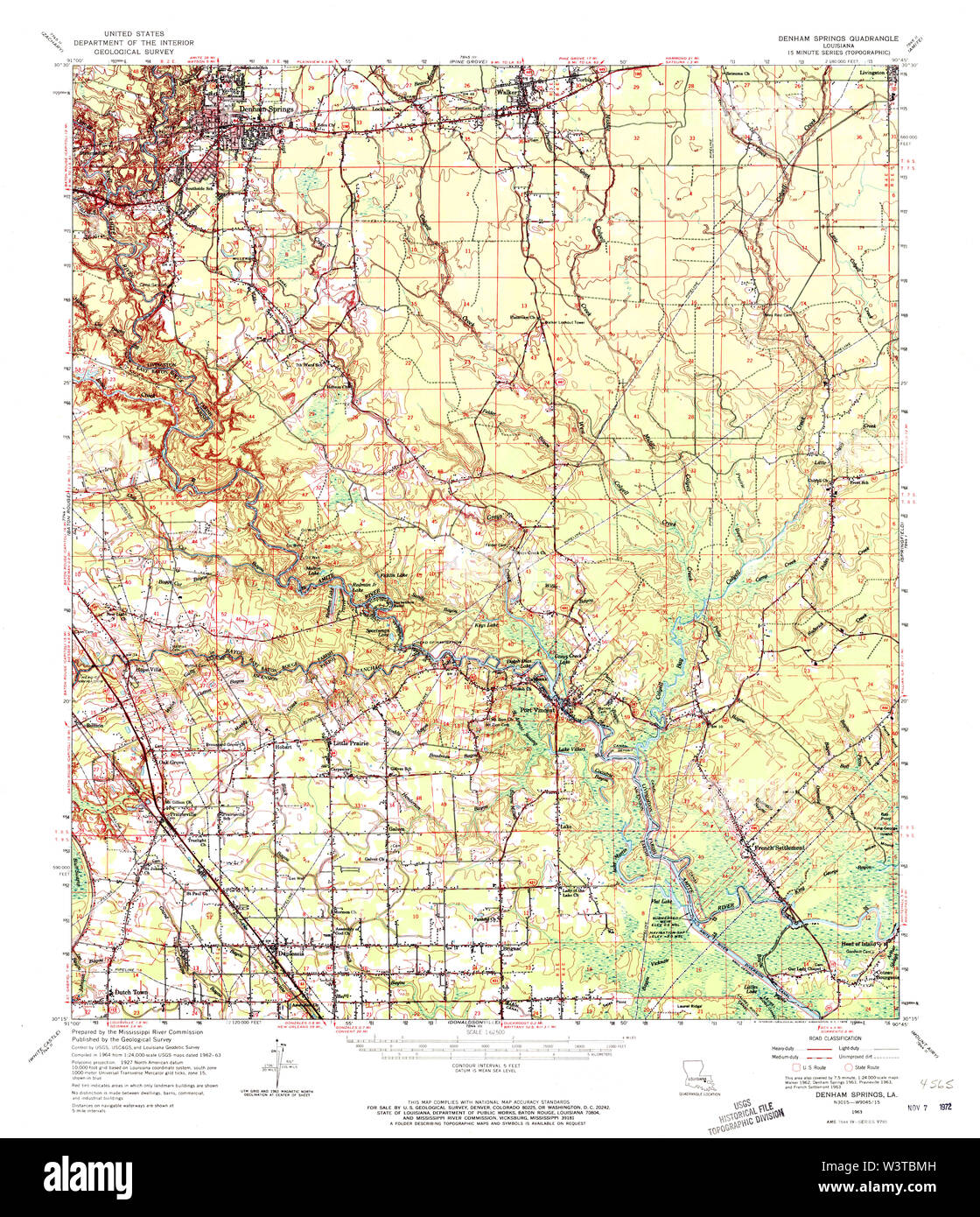 Map of denham springs Cut Out Stock Images & Pictures - Alamy
