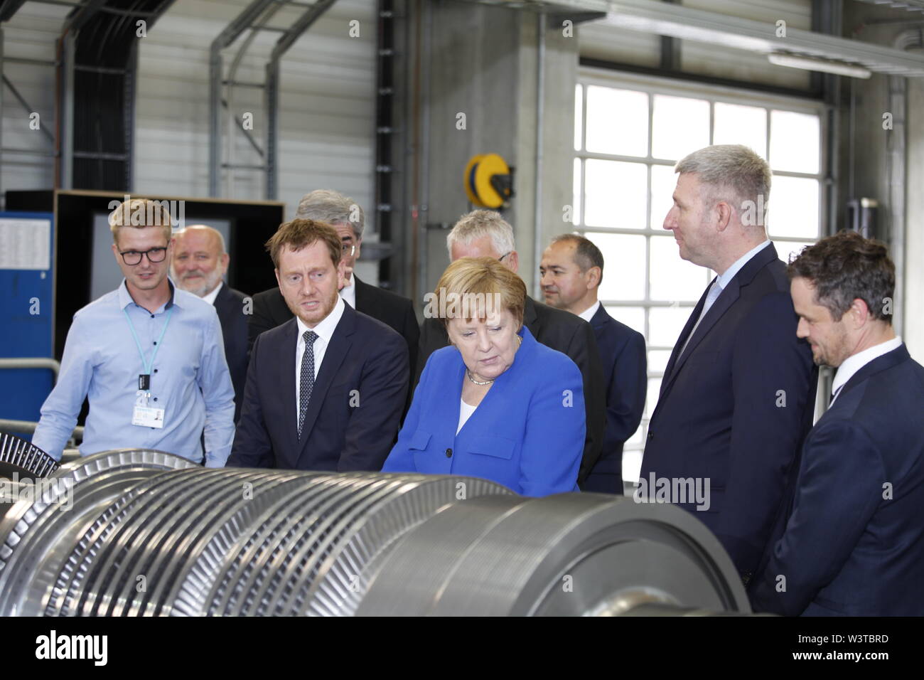 Michael Kretschmer, Bundeskanzlerin Angela Merkel und Ronald Schmidt ...
