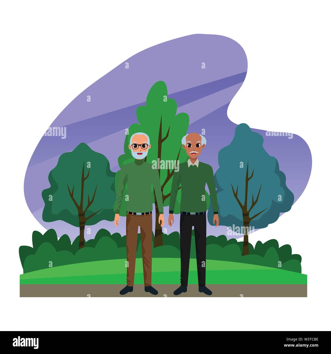 Grandparents friends couple smiling cartoon Stock Vector Image & Art ...