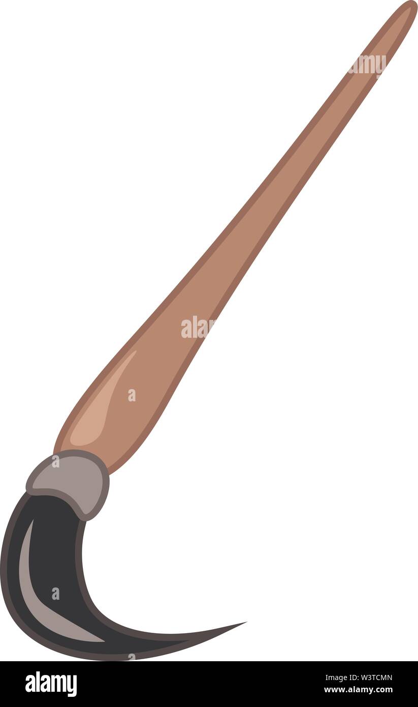 A big paint brush with yellow and red colored handle, vector, color ...