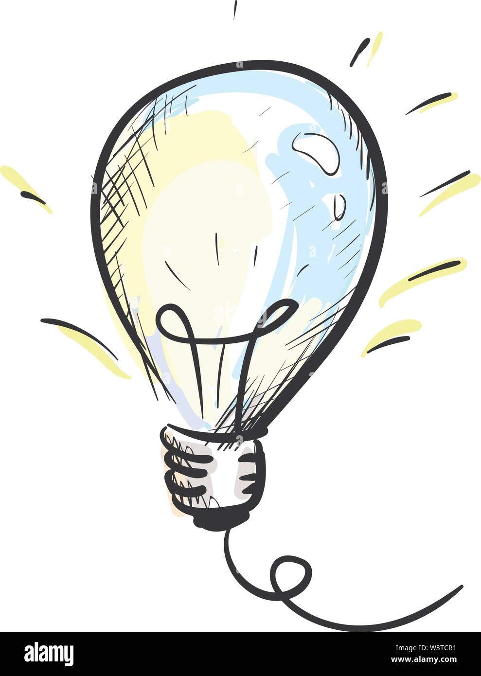 A shining light bulb, vector, color drawing or illustration Stock ...
